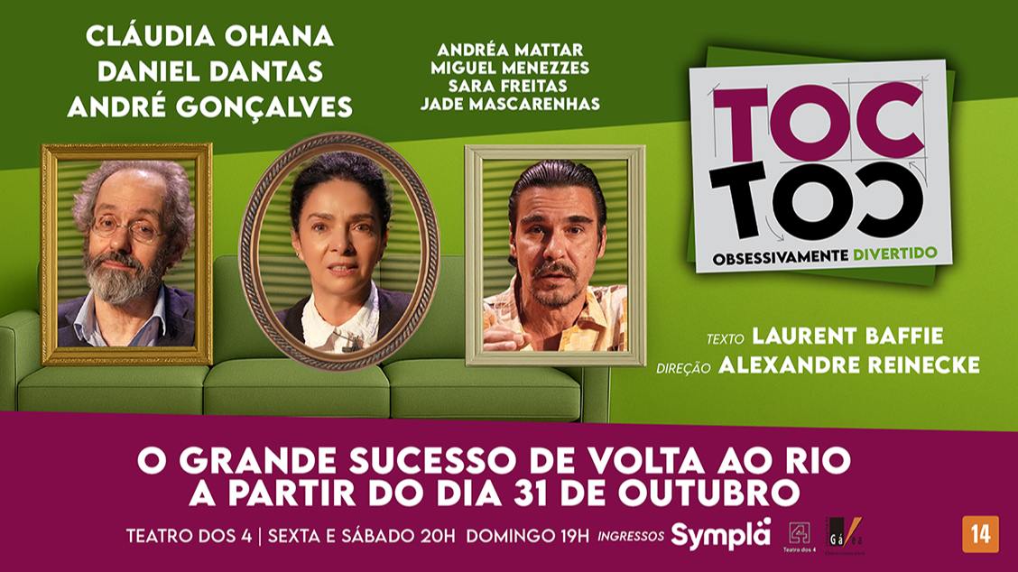 Evento do Toc Toc Teatro dos 4 Rio de Janeiro 09 a 18 de Janeiro de 2026